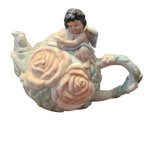 Avon | Accents | Vintage Avon Cherub Teapot Angel Rose | Poshmark